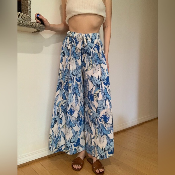 Olivaceous | Pants & Jumpsuits | Blue Floral Pants | Poshmark